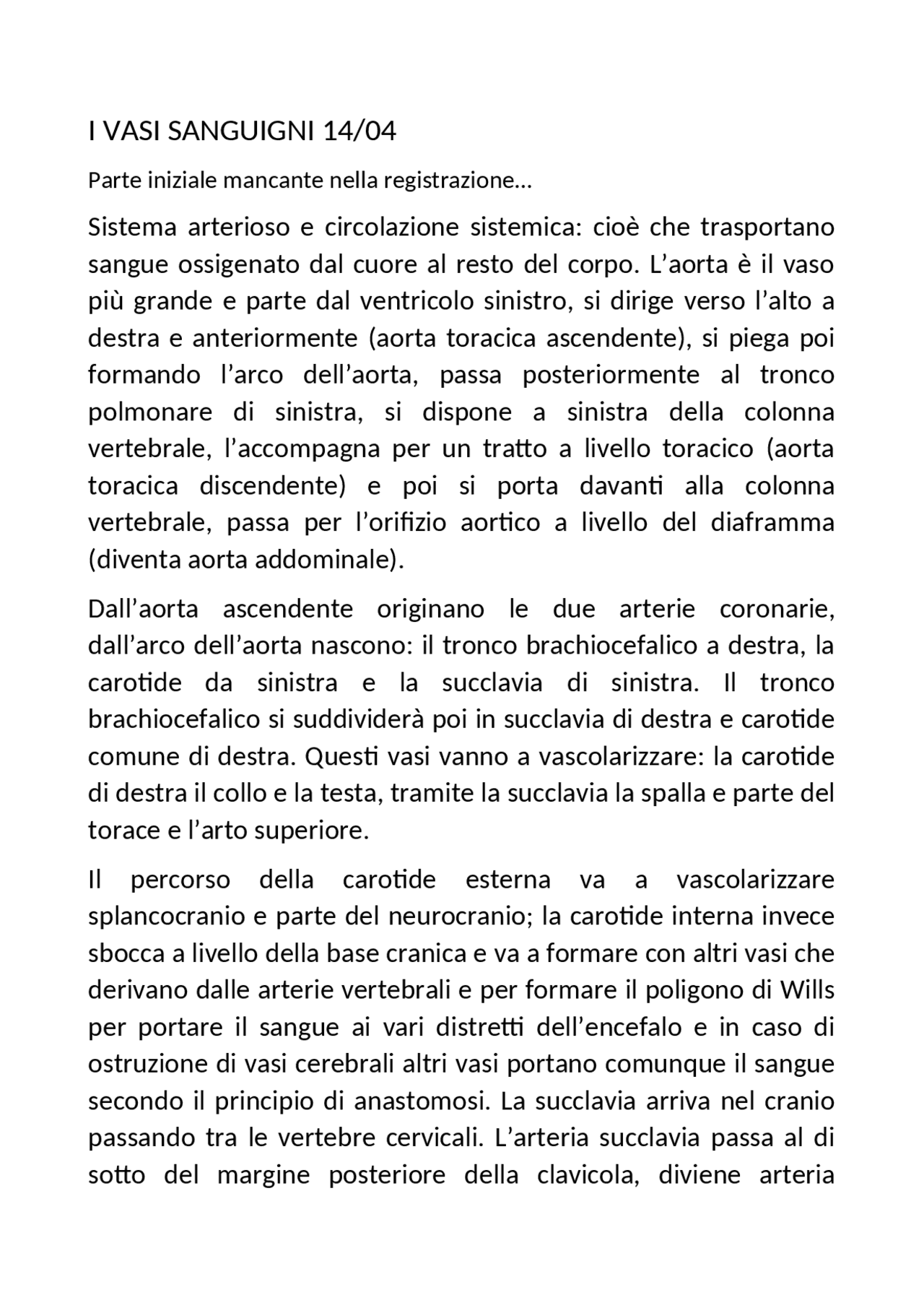 Vasi Sanguigni Vene E Arterie Appunti Di Anatomia Docsity