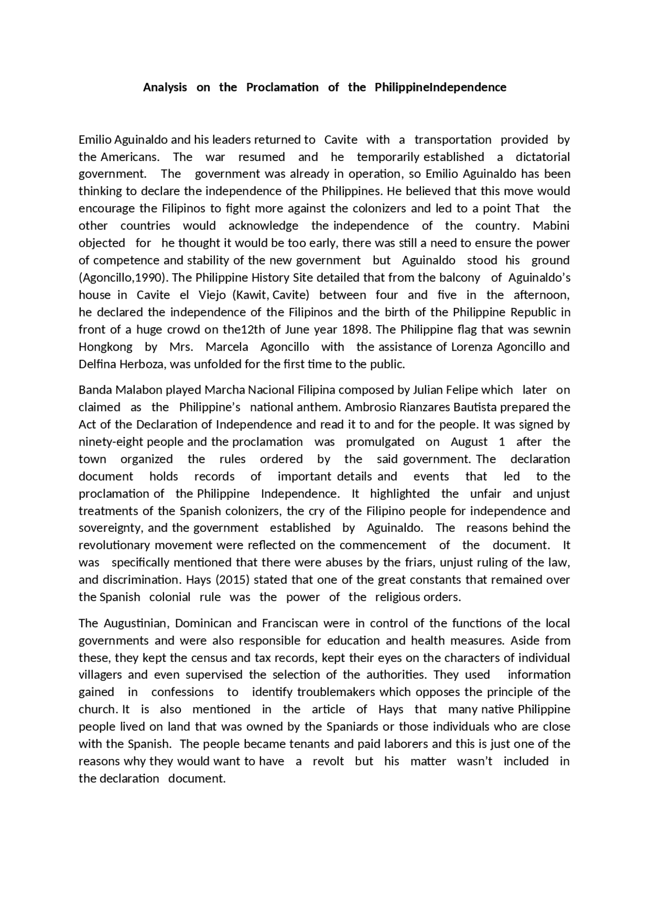 Proclamation of Independence in the Philippines | Lecture notes History ...