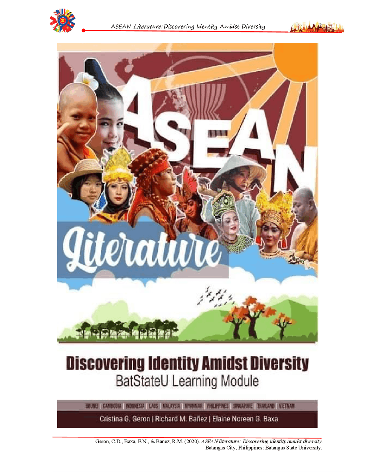 Asean Literature Lecture Guide Lecture Notes Literature Docsity
