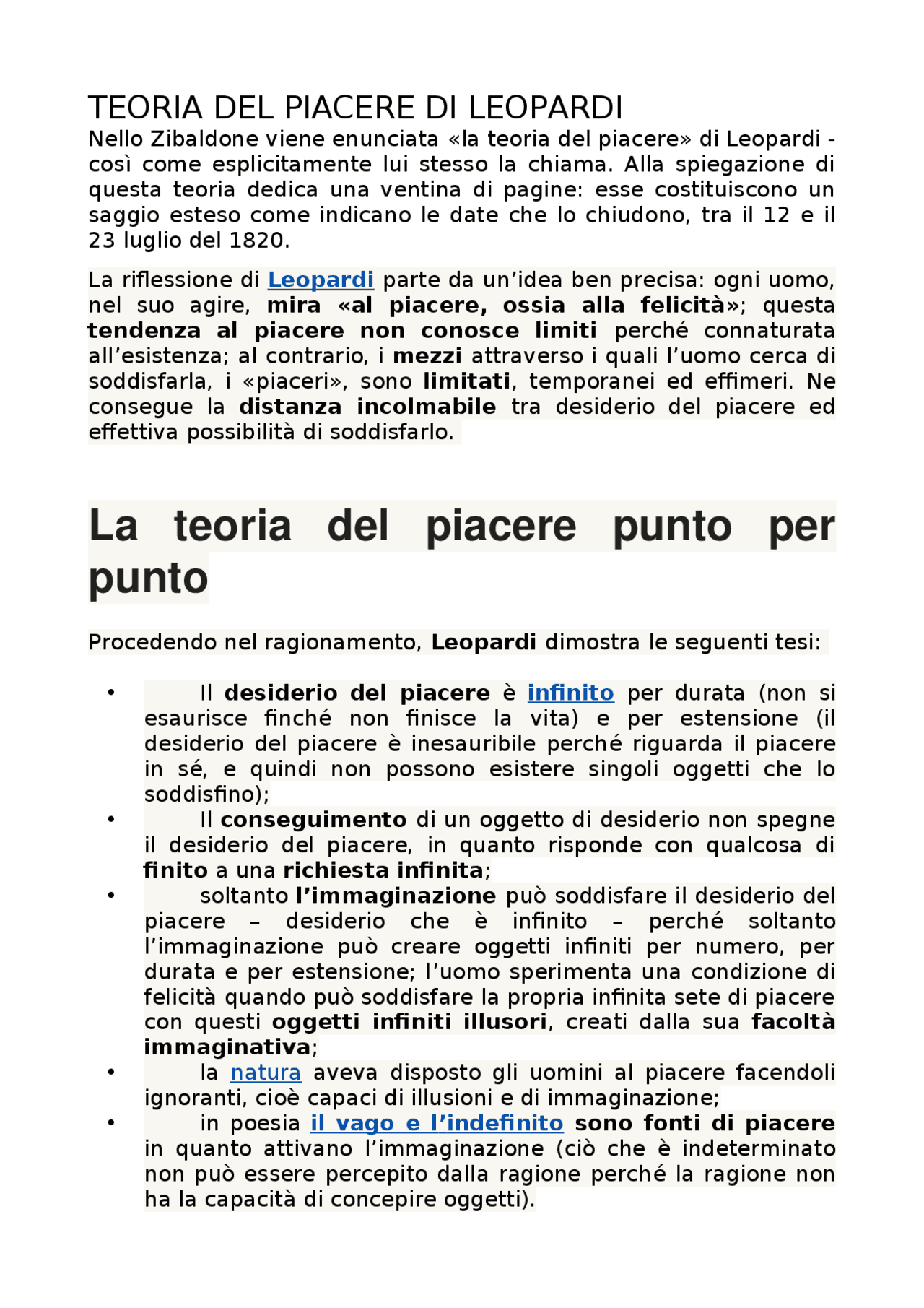 Appunti Su Opere E Vita Di Giacomo Leopardi Appunti Di Italiano Docsity