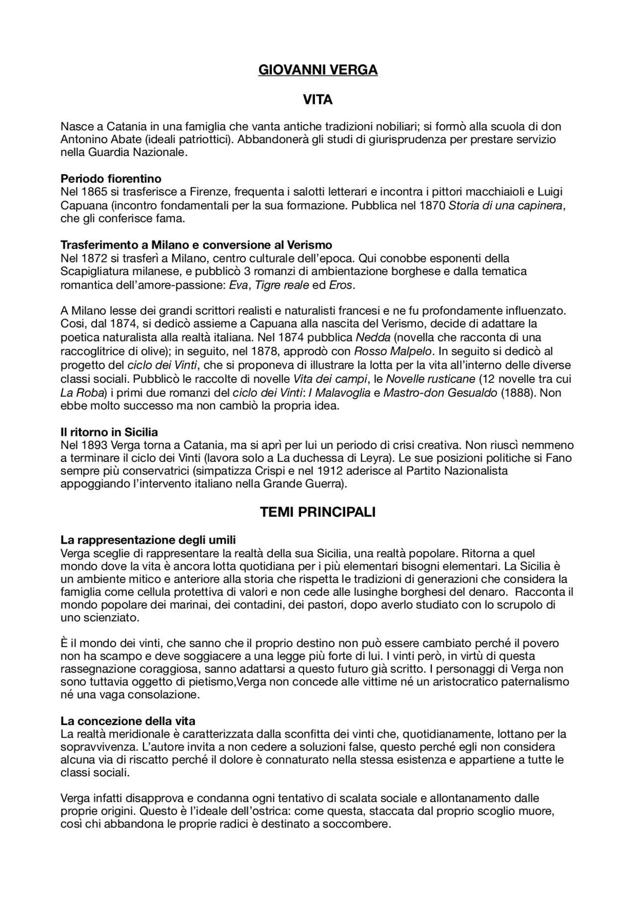 Verga, Verismo e Naturalismo. Maturità 2023 | Dispense di Italiano | Docsity