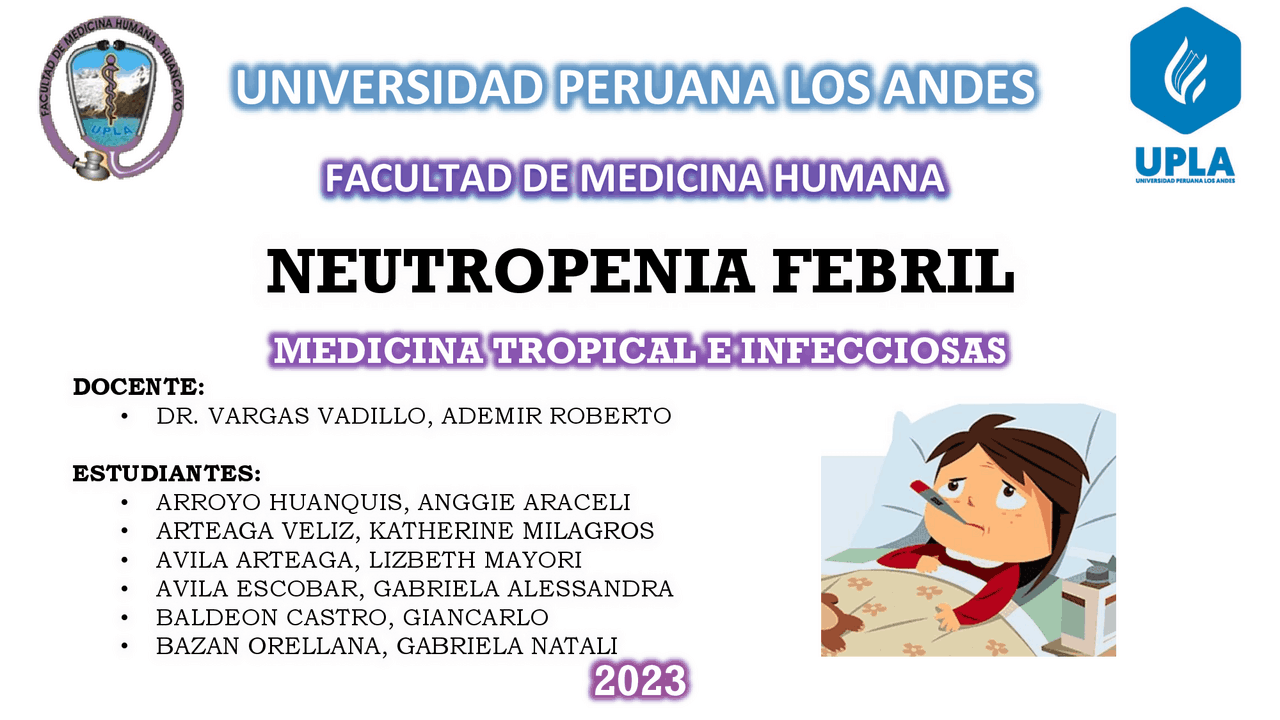 Resumen de Neutropenia febril | Diapositivas de Medicina | Docsity