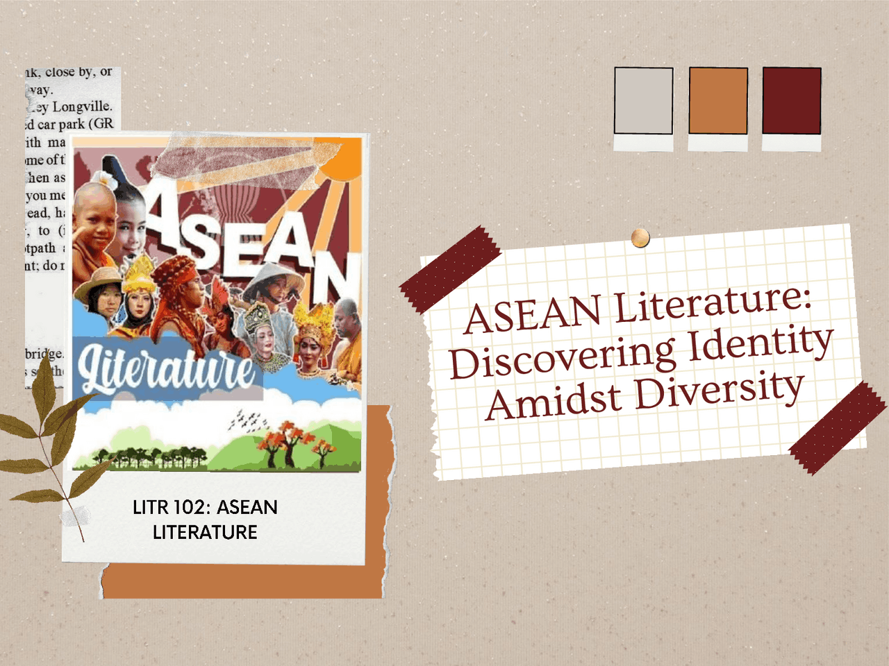 Asean Literature Lecture Guide Lecture Notes Literature Docsity