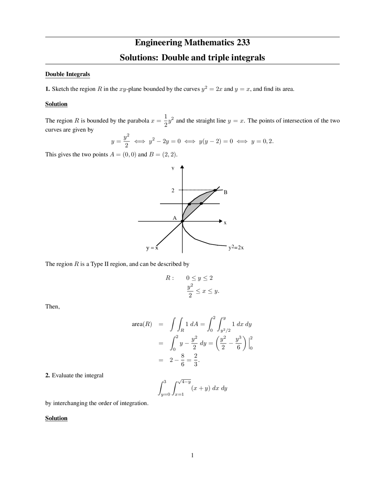 Maths Methods I Qanda Exercises Physics Docsity