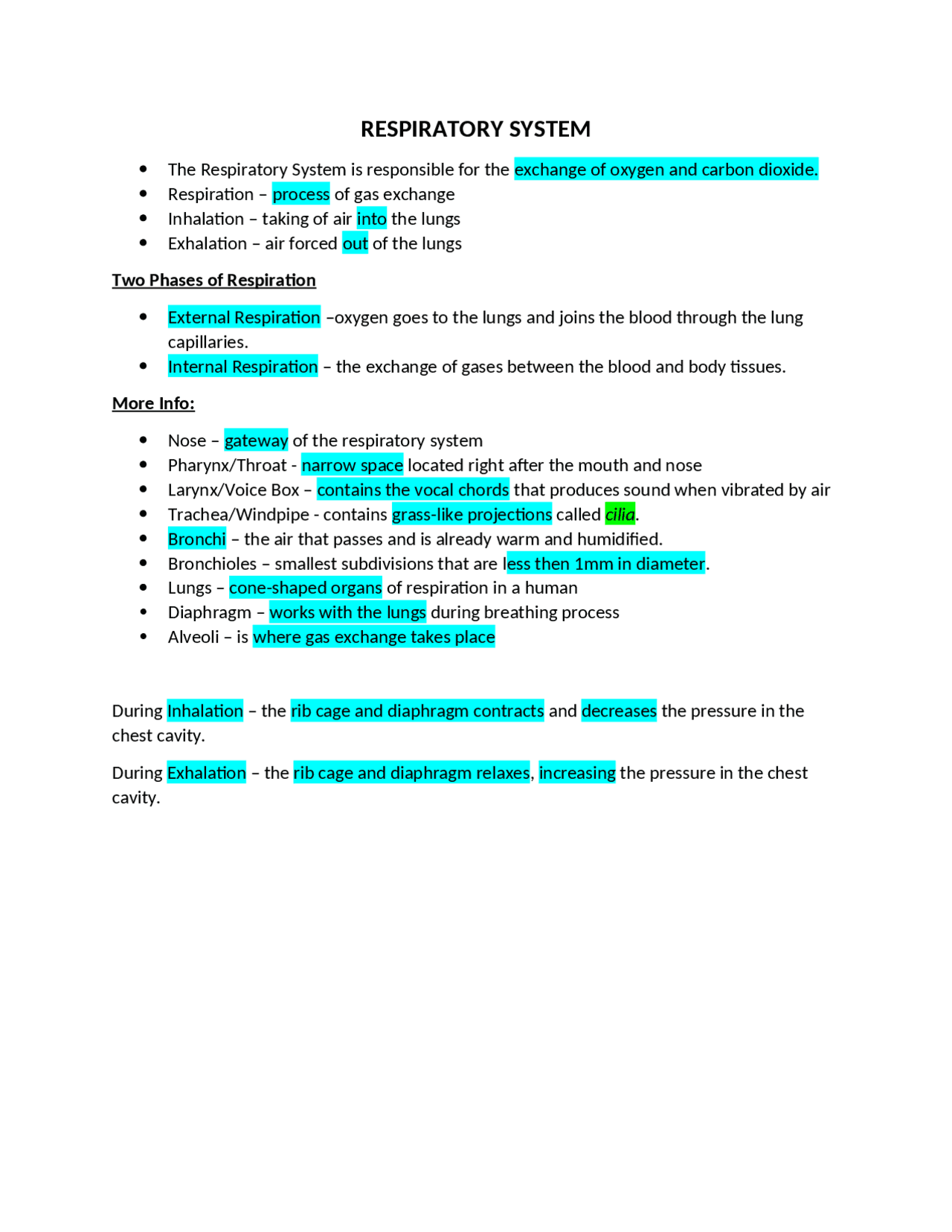 What is Respiration? | Lecture notes Biology | Docsity