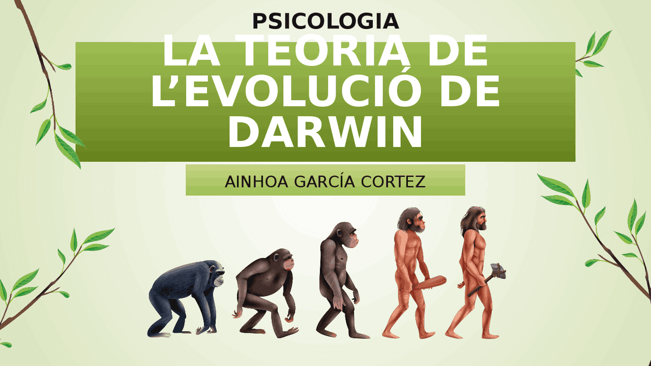 La Teoría de la Evolución de Darwin | Diapositivas de Psicología | Docsity