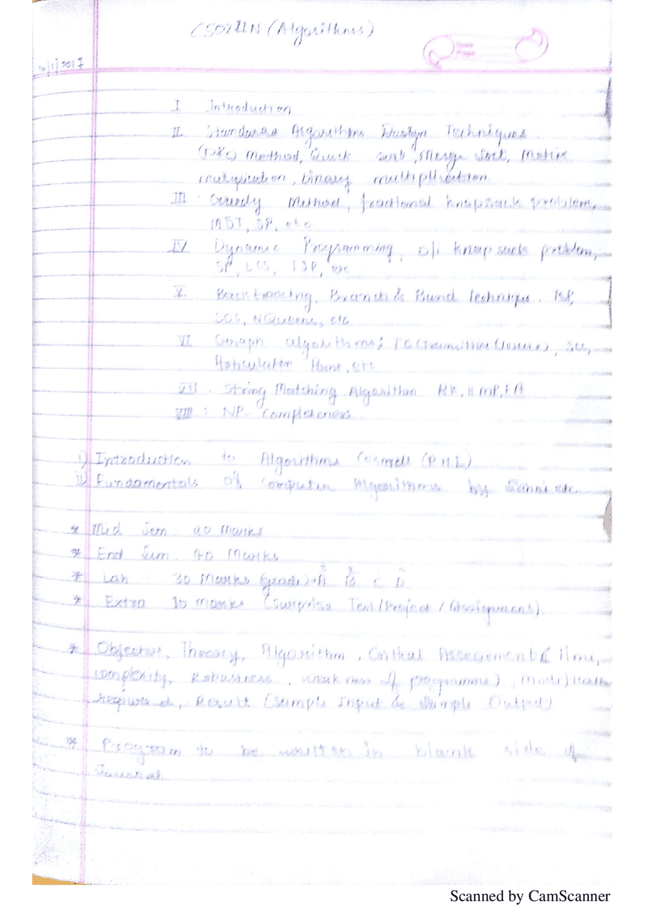 Algorithms Class Notes Lecture Notes Advanced Algorithms Docsity 6687