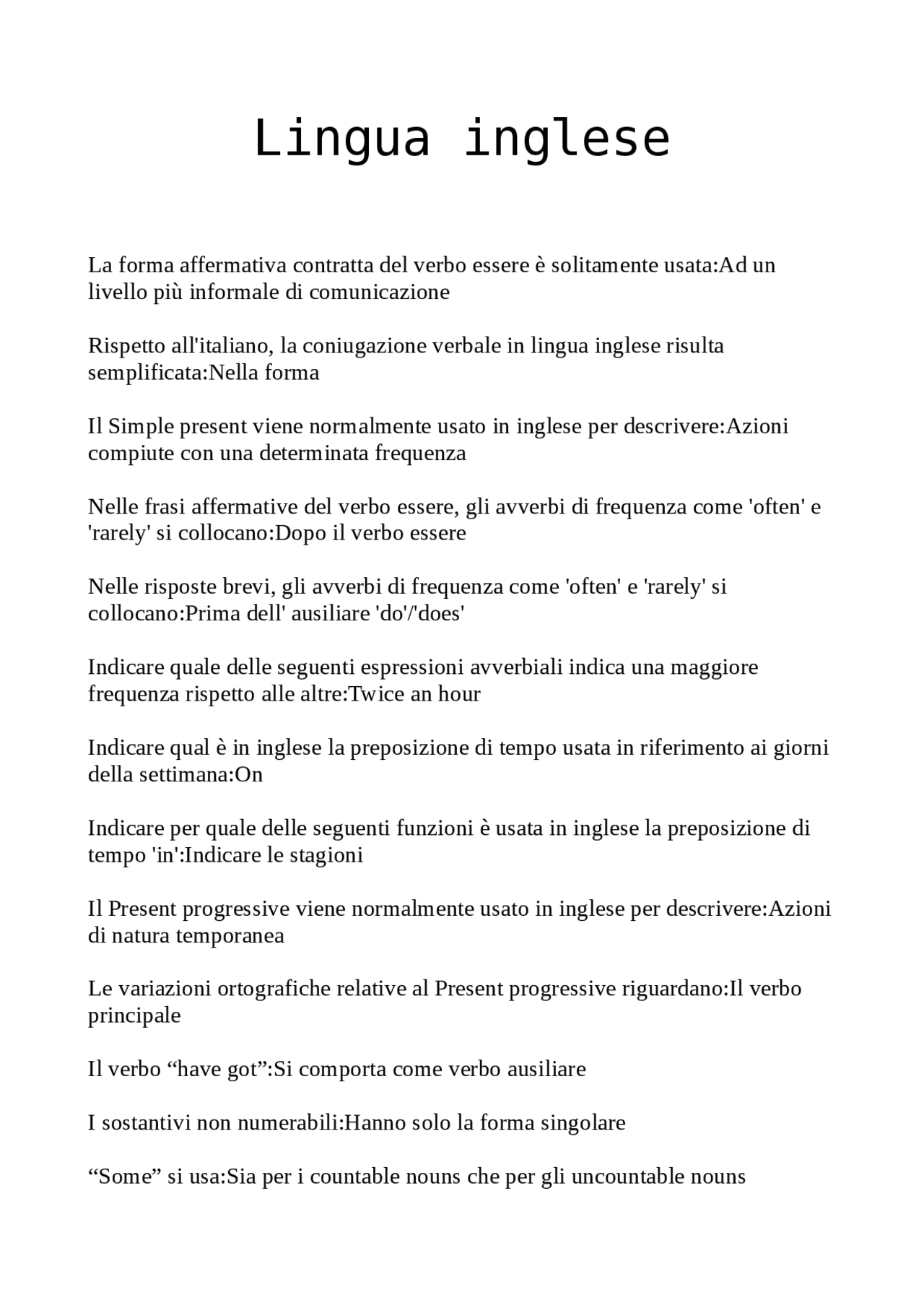 Domande e Risposte, Materia: Lingua Inglese, Uni Pegaso 18/03/2023 | Prove d'esame di Lingua ...