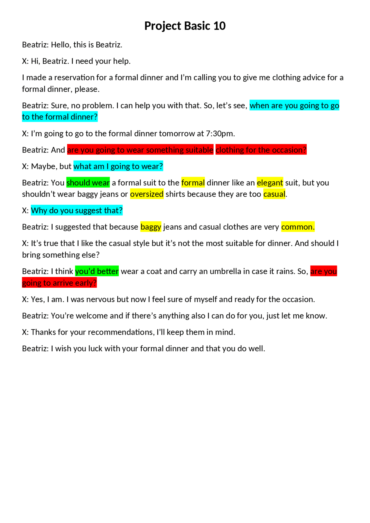 Projectbasic102docx Exams Of English Docsity