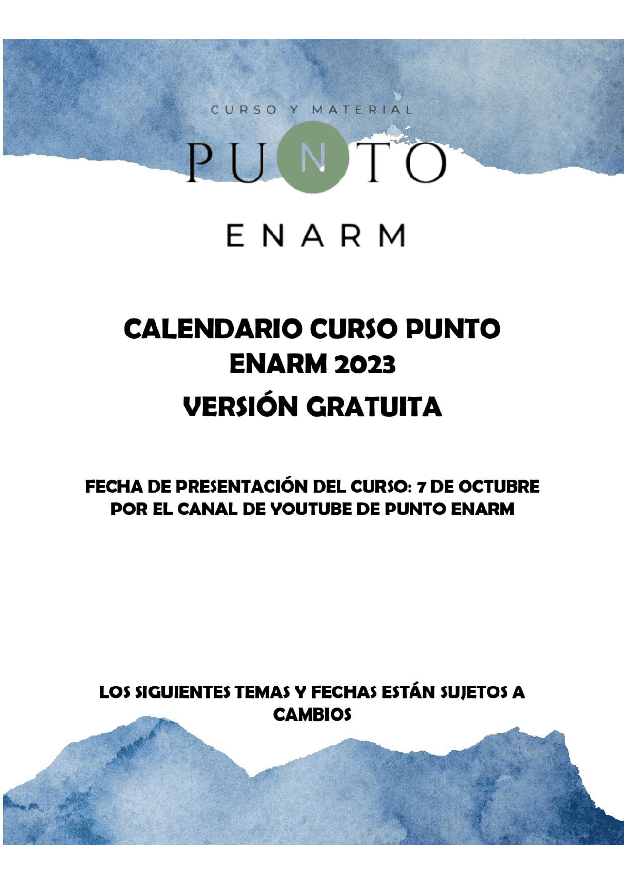 Calendario punto enarm | Resúmenes de Medicina | Docsity
