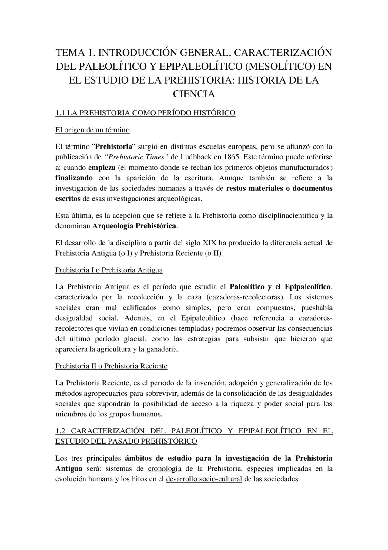 Apuntes Del Tema 1 De Prehistoria Apuntes De Prehistoria Docsity