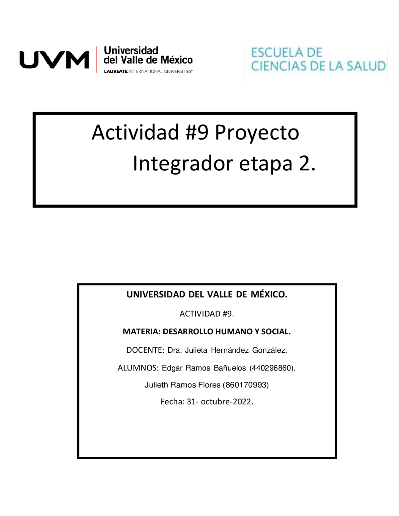 Proyecto Integrador Desarrollo Social Y Humano Guías Proyectos