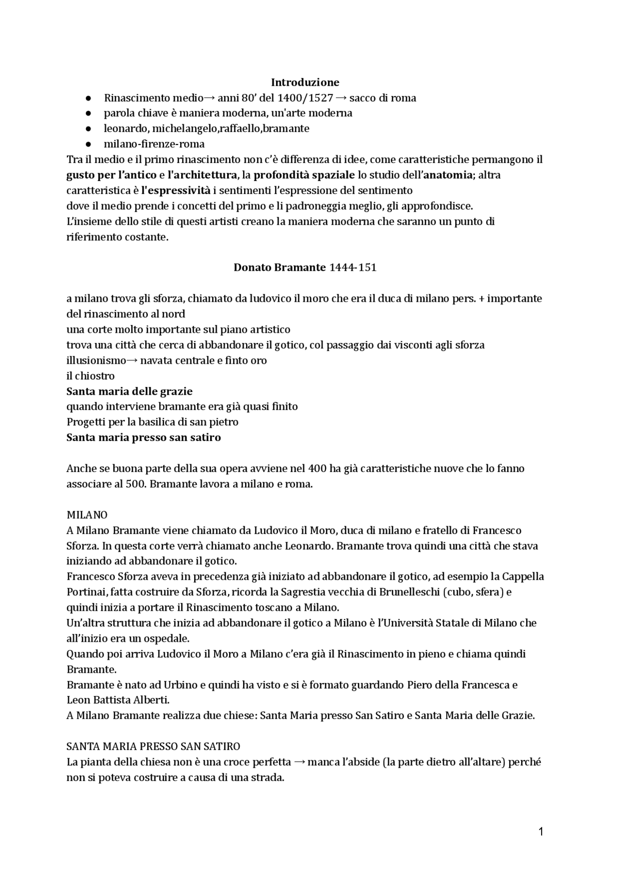 Rinascimento Medio Con Autori Appunti Di Arte E Territorio Docsity