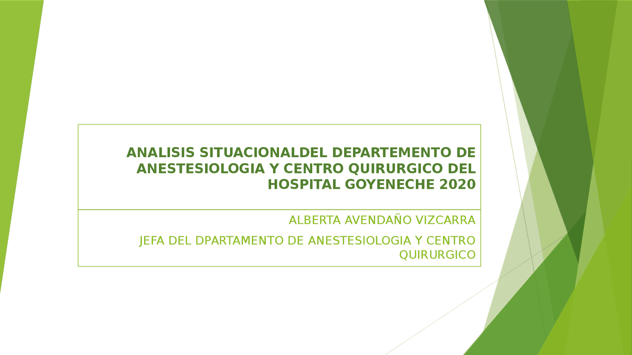 Analisis Situacional Apuntes De Anestesiología Docsity