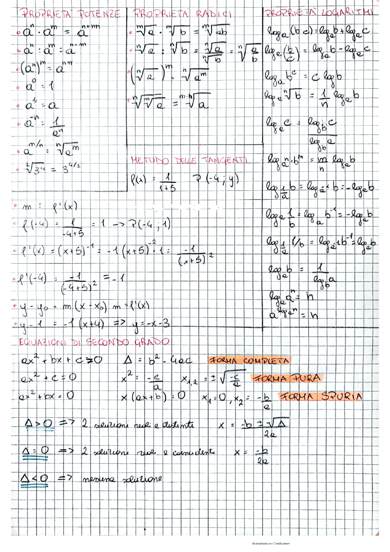 Formulario Di Matematica Formulari Di Matematica Generale Docsity