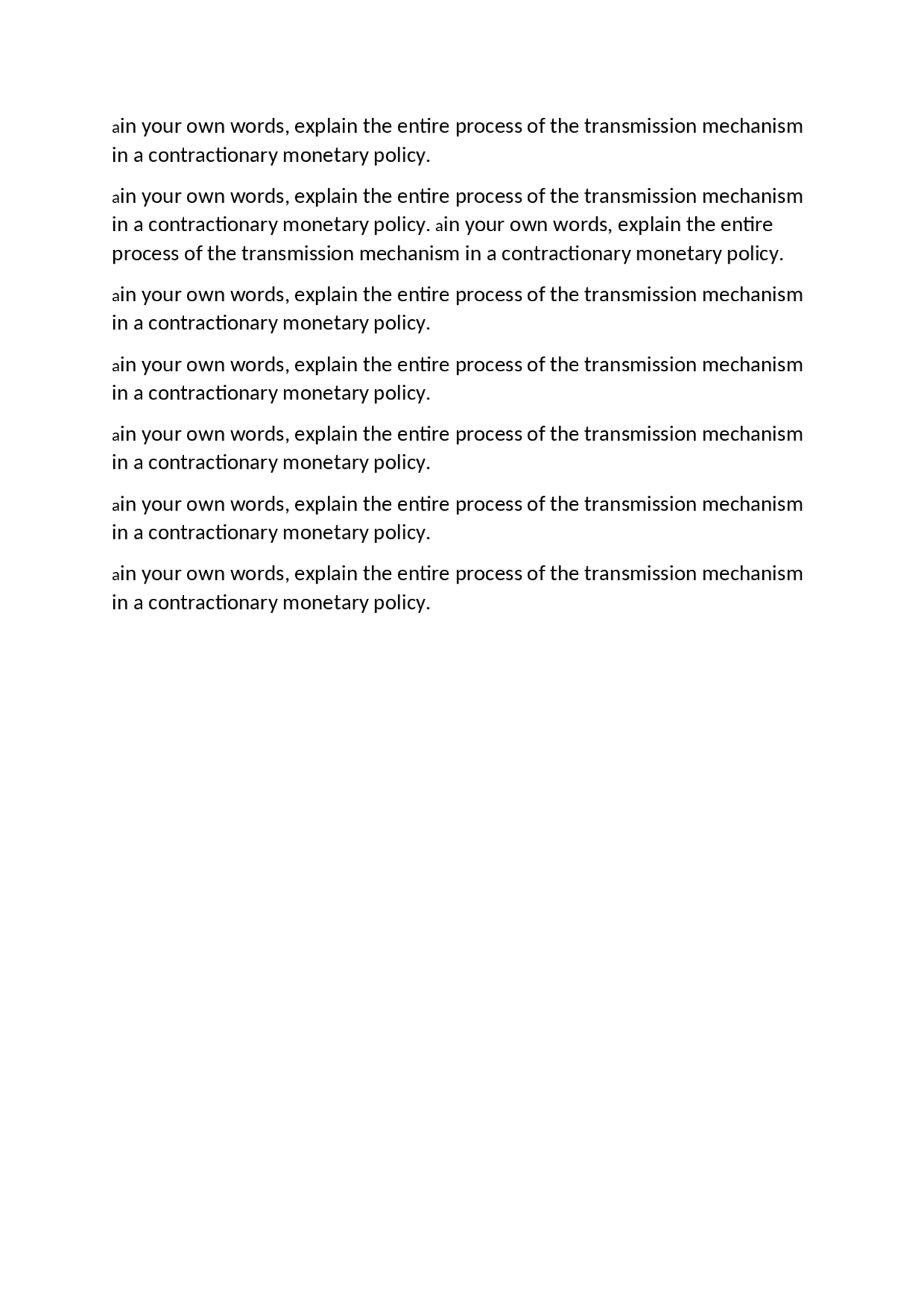 Economic case study written essay | Study notes Macroeconomics | Docsity