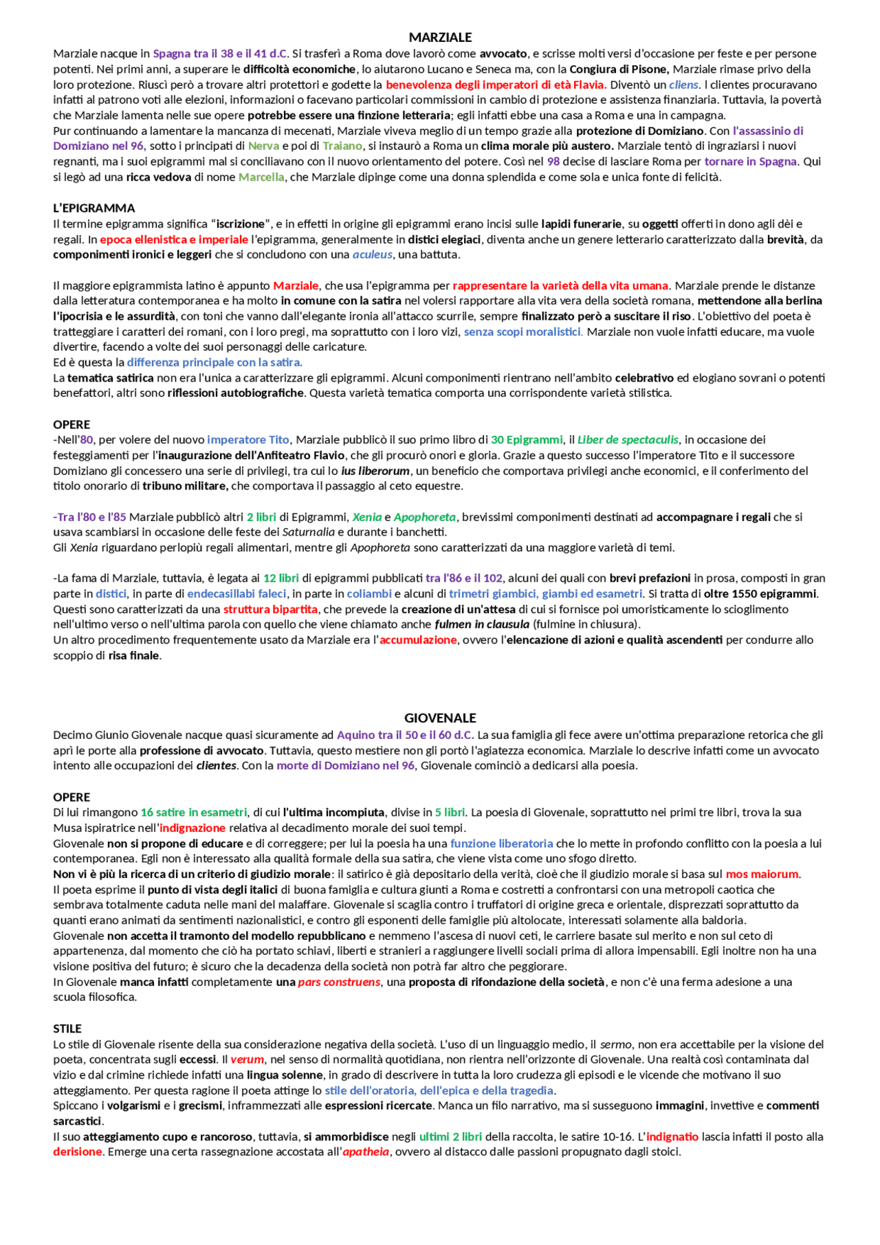 Marziale e l'epigramma latino | Appunti di Latino | Docsity