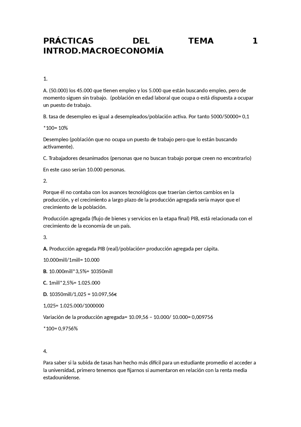 Macroeconómicas Ejercicios Ejercicios De Macroeconomía Docsity