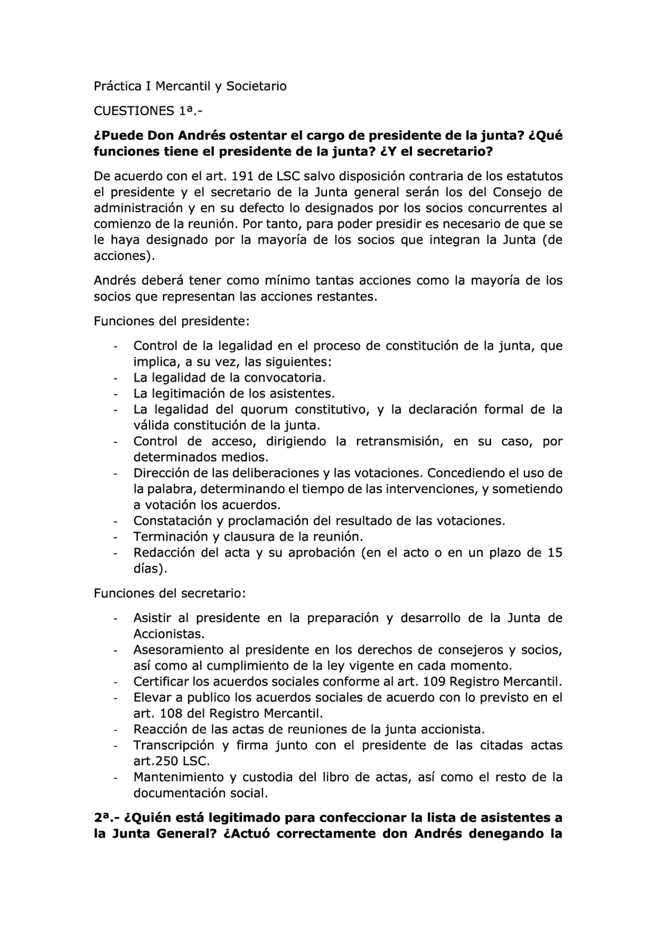 Práctica 1 Derecho Mercantil Ejercicios De Derecho Mercantil Docsity