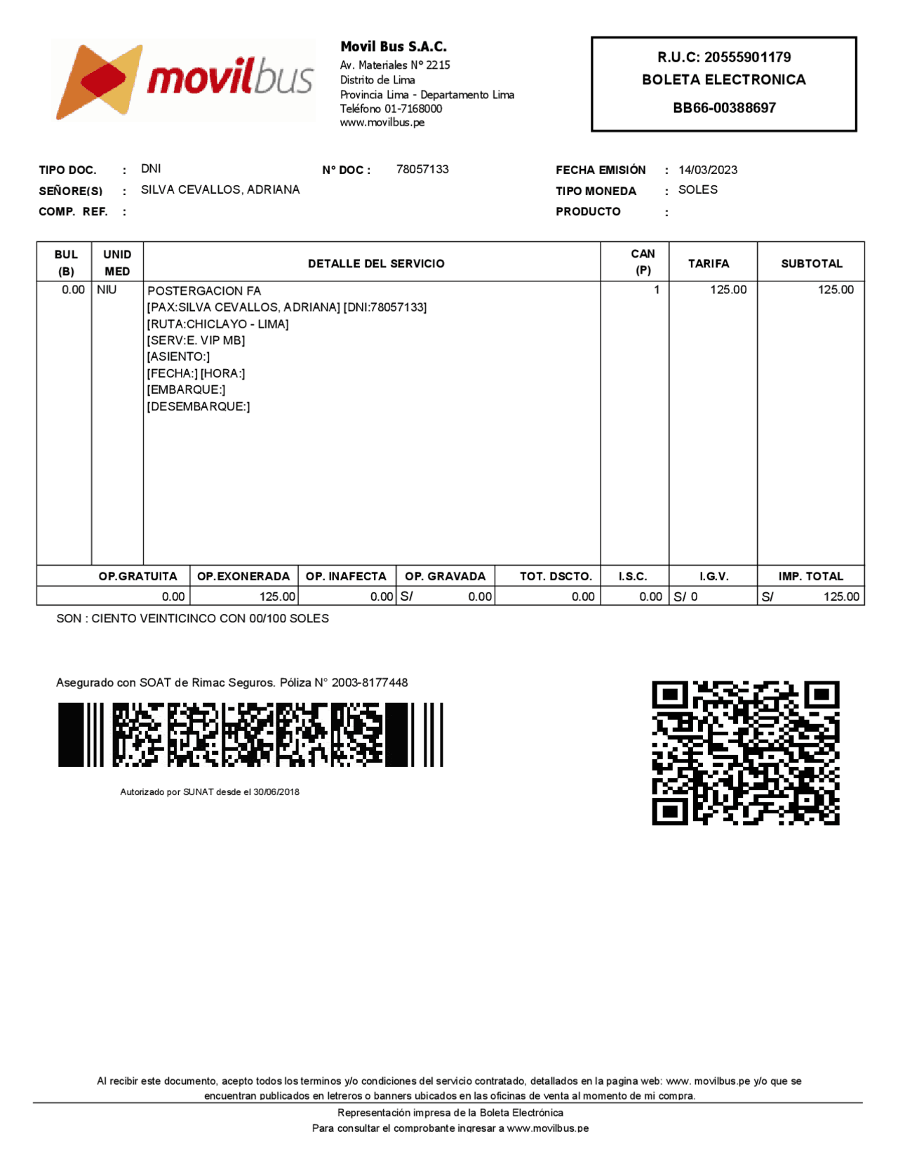 Boleta electrónica de Movil Bus S.A.C. | Esquemas y mapas conceptuales ...