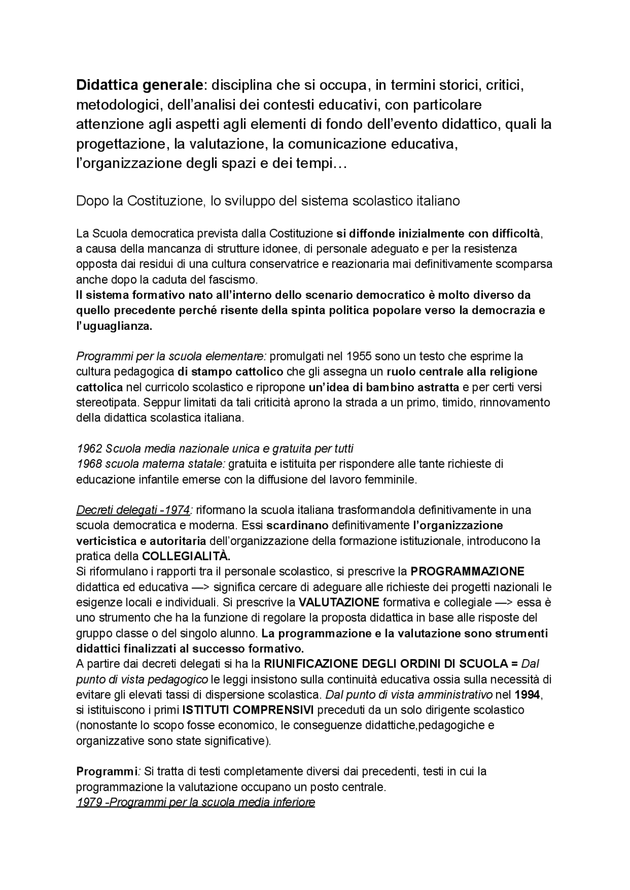 Didattica Generale Appunti Lezioni Più Integrazioni Con Libro Prof