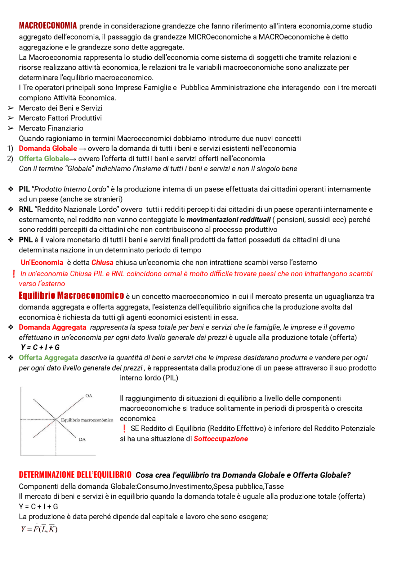 Esame Di Macroeconomia Appunti Di Macroeconomia Docsity