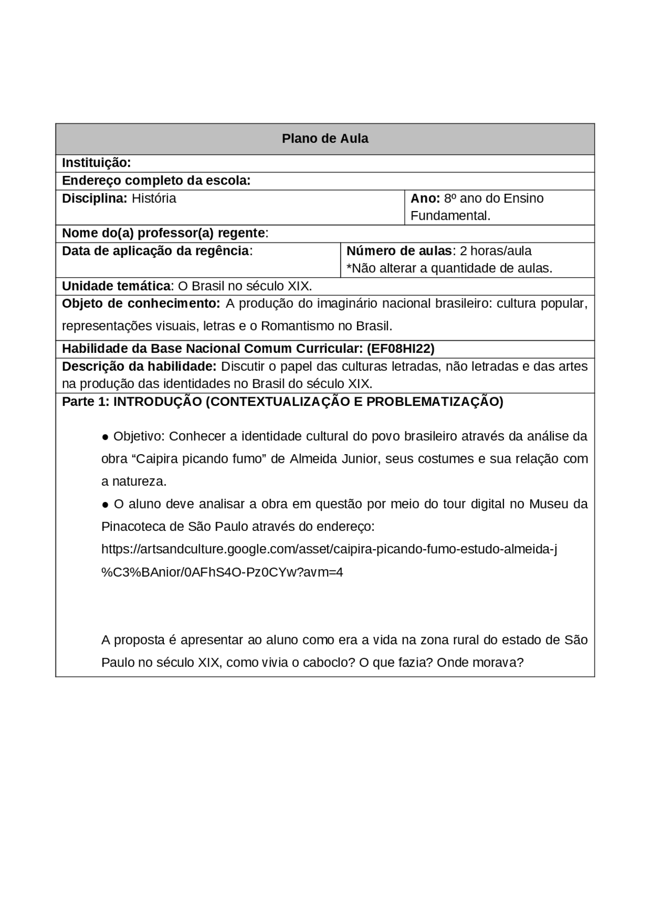 Plano de aula de história - 8º ano do Ensino Fundamental - Unicesumar | Notas de aula História ...