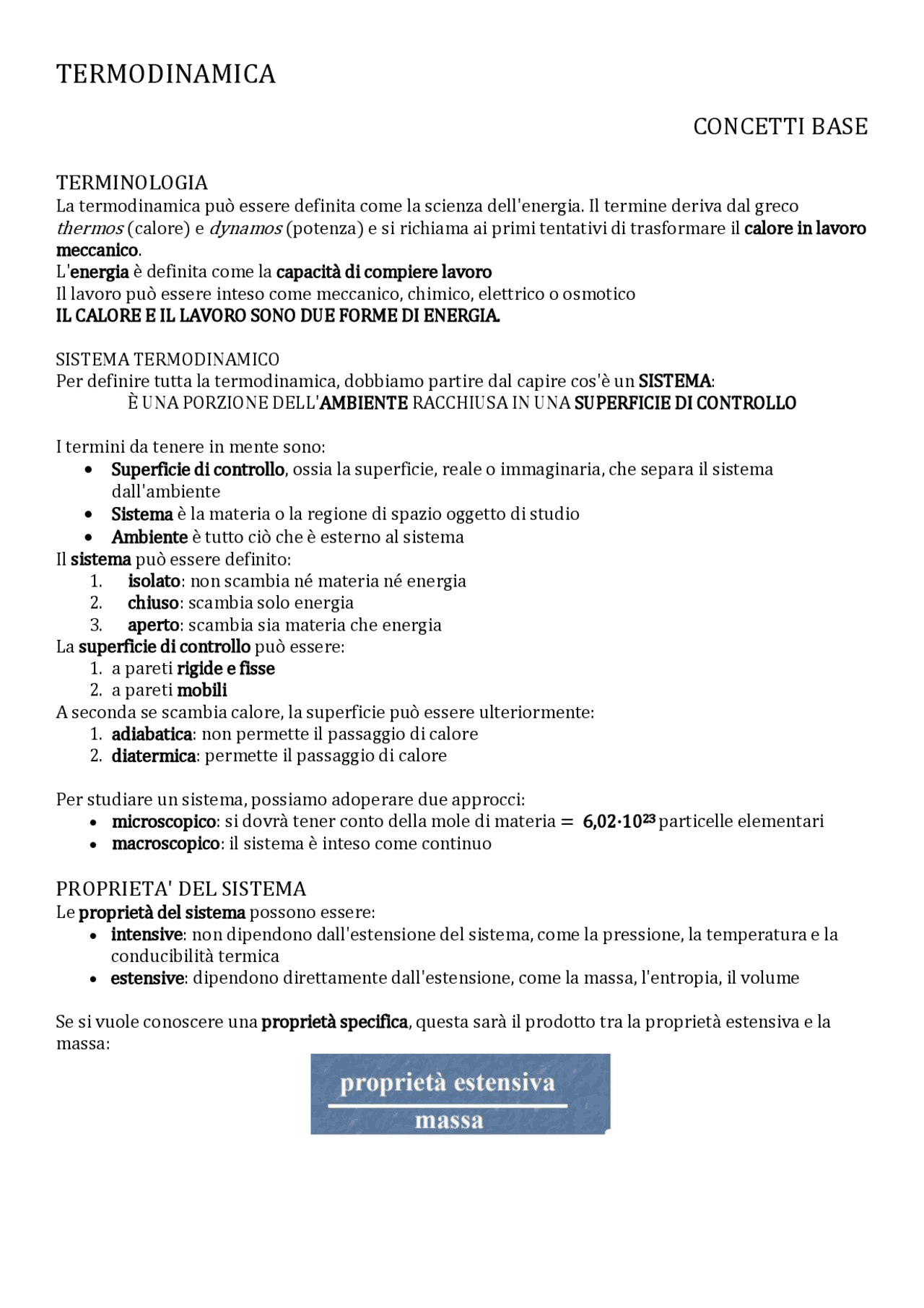 Principi di Termodinamica | Appunti di Fisica Tecnica Ambientale | Docsity