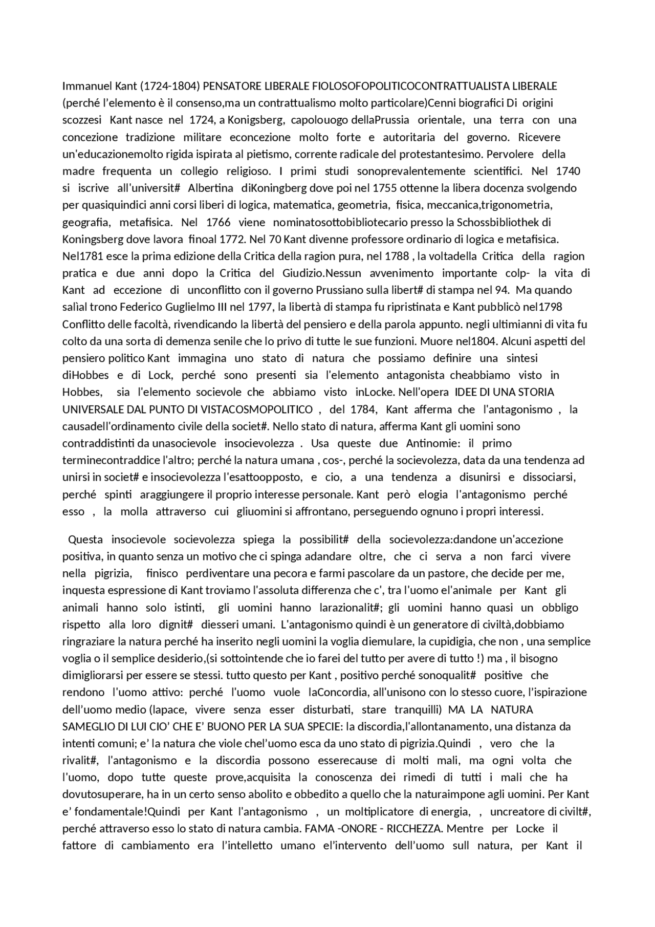 Riassunto Immanuel Kant Schemi E Mappe Concettuali Di Filosofia Docsity