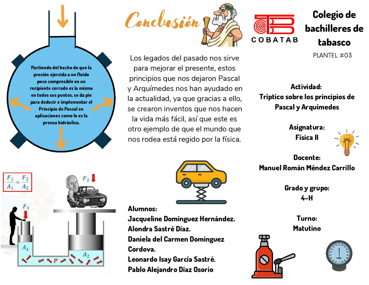 Tríptico de los principios de pascal y Arquímedes | Apuntes de Física ...