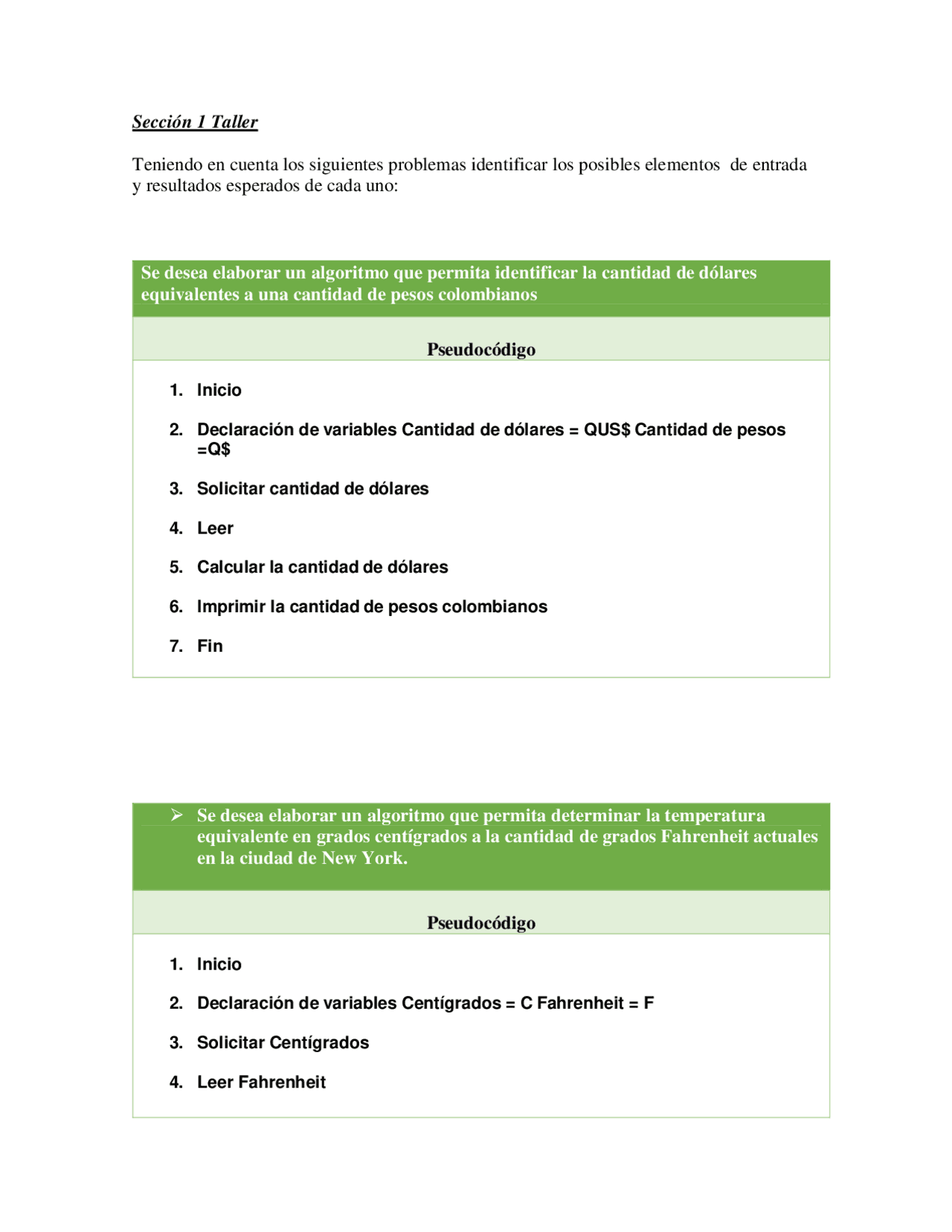 Taller De Algoritmos Apuntes De Análisis De Ingeniería Docsity