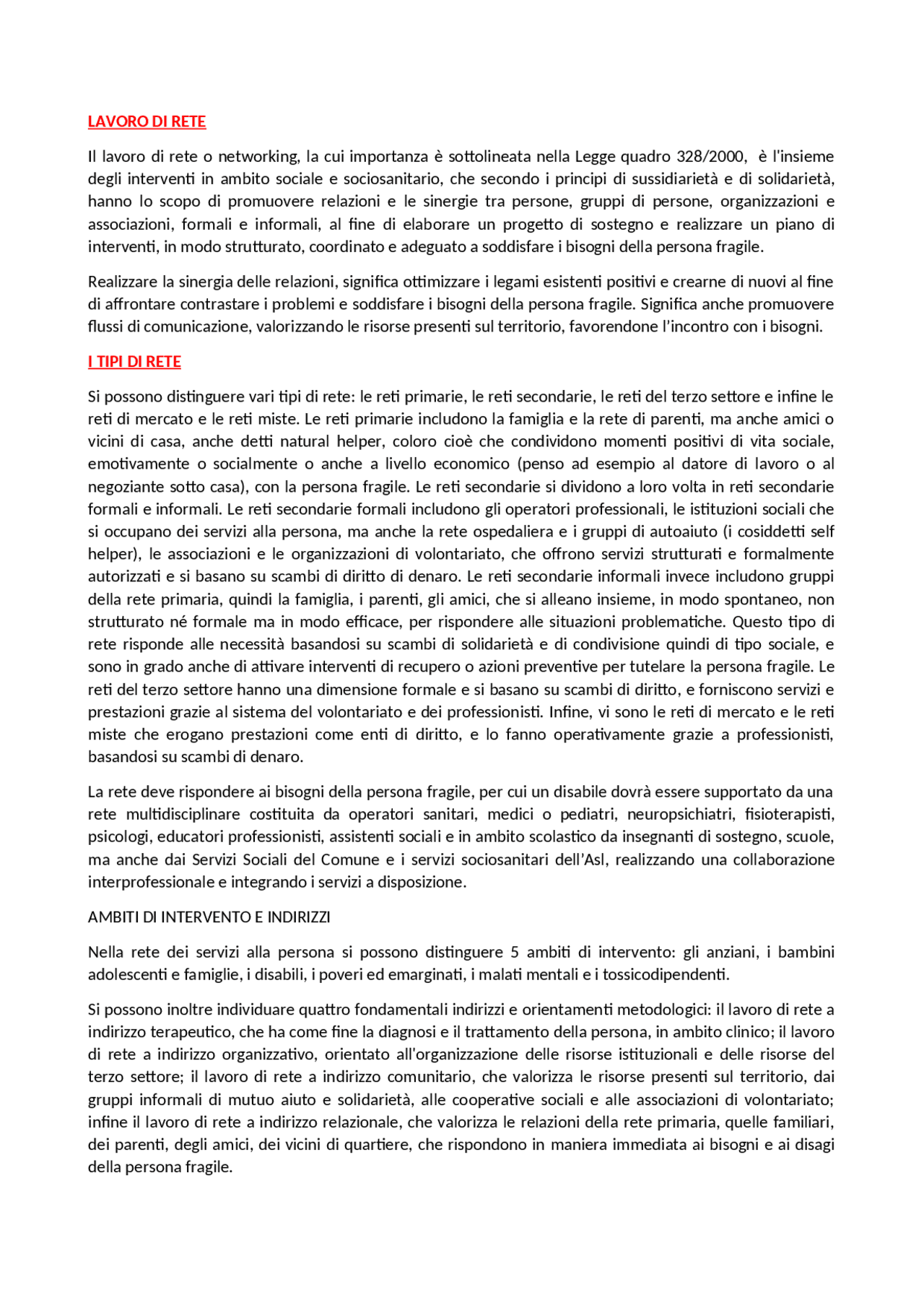 Lavoro Di Rete Tipologie Di Rete Formali E Informali Appunti Di