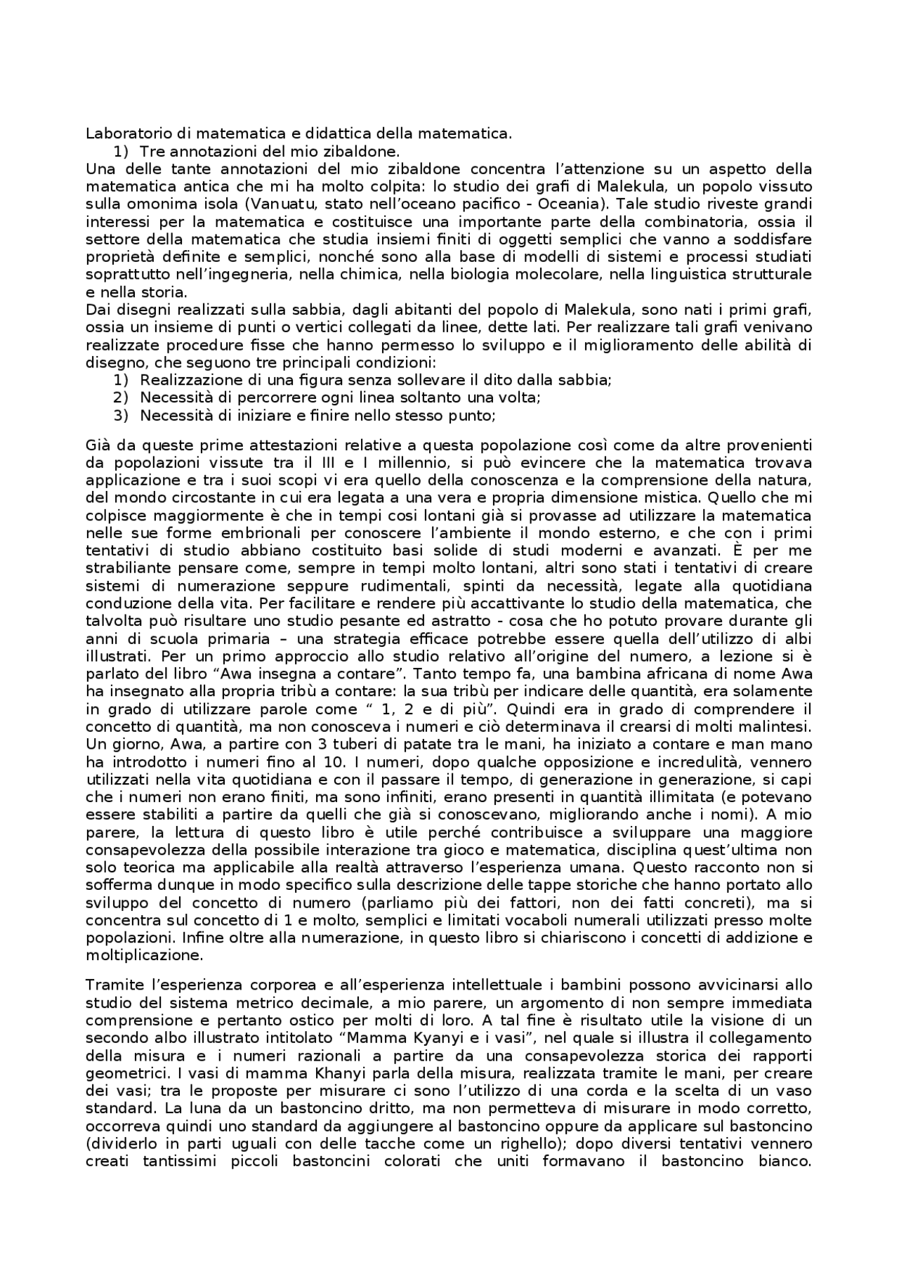 Laboratorio Di Matematica Prove Desame Di Matematica Generale Docsity