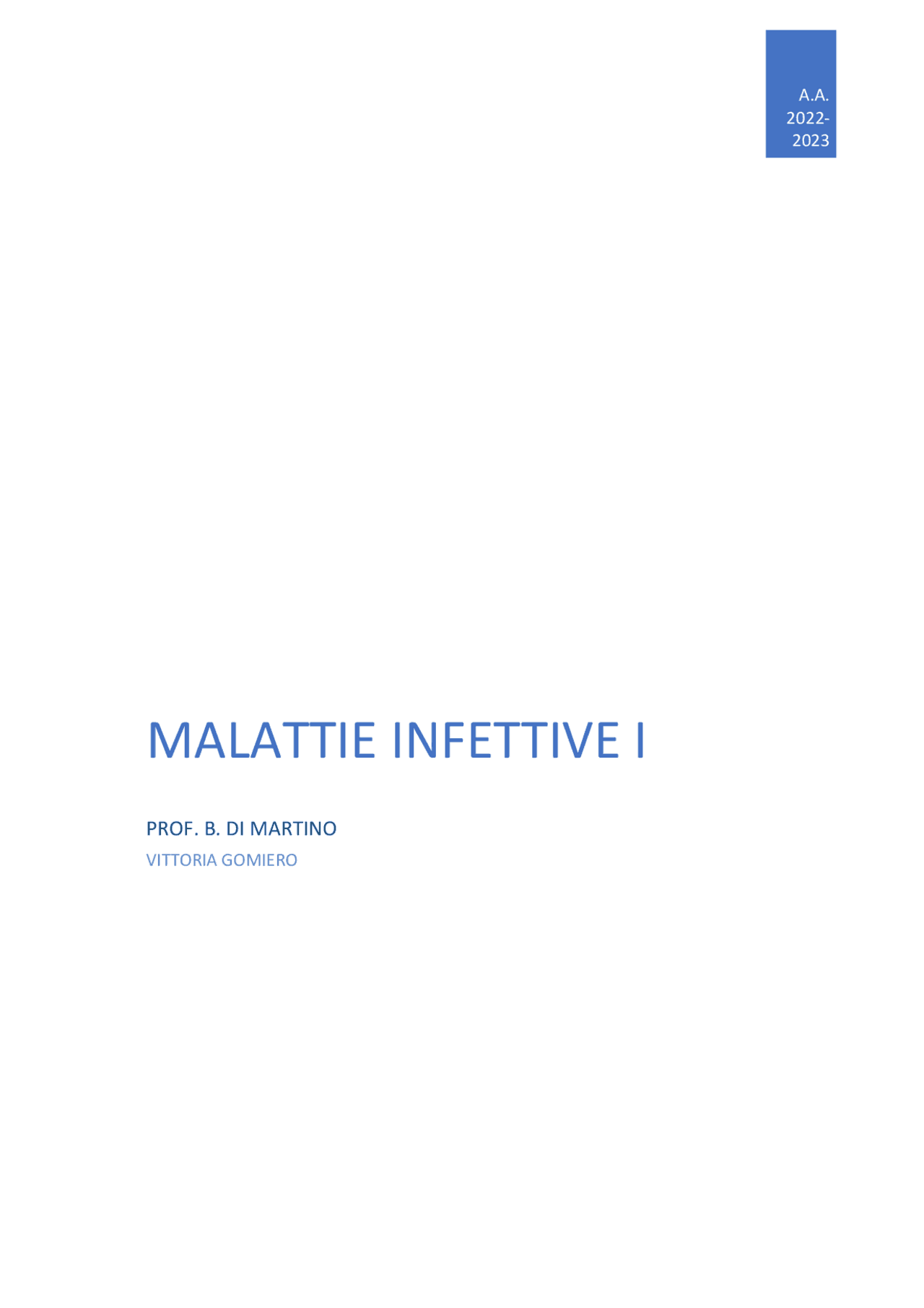 Malattie Infettive 1 Sbobinature Di Malattie Infettive Docsity