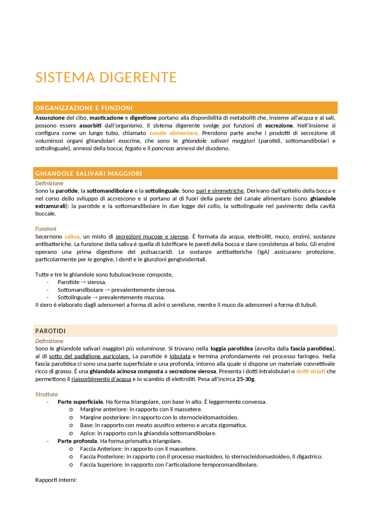 Apparato Digerente Appunti Anatomia Parte 2 Appunti Di Anatomia