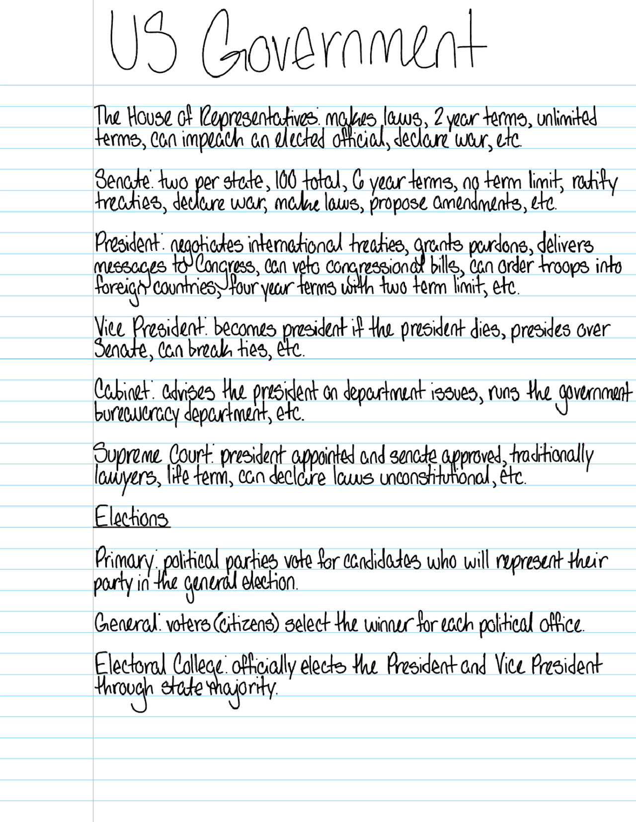 American History - US Government | Lecture notes History | Docsity