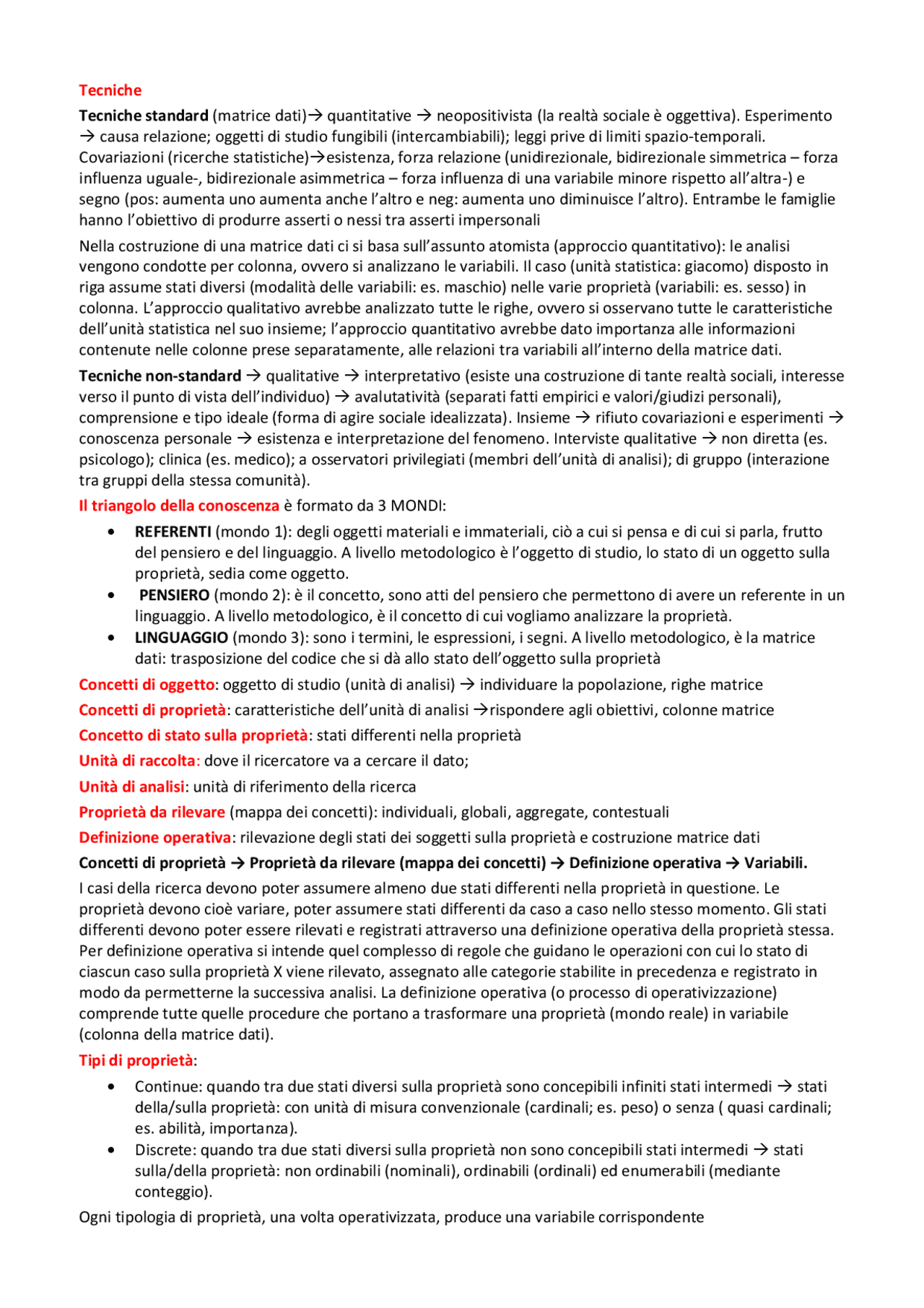 Riassunto slide del corso Metodologia della ricerca politica e sociale ...