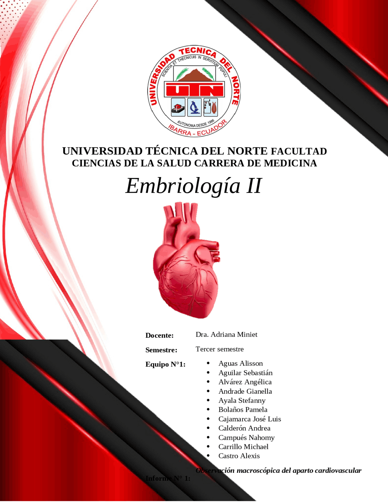 Informe De Embriologia Resúmenes De Embriología Docsity