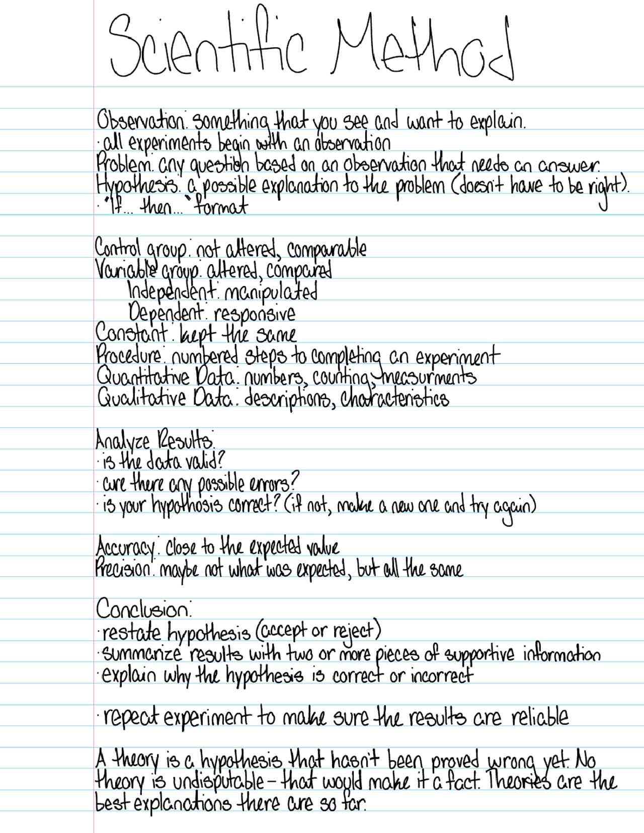 Biology 1 Scientific Method Notes Lecture Notes Biology Docsity