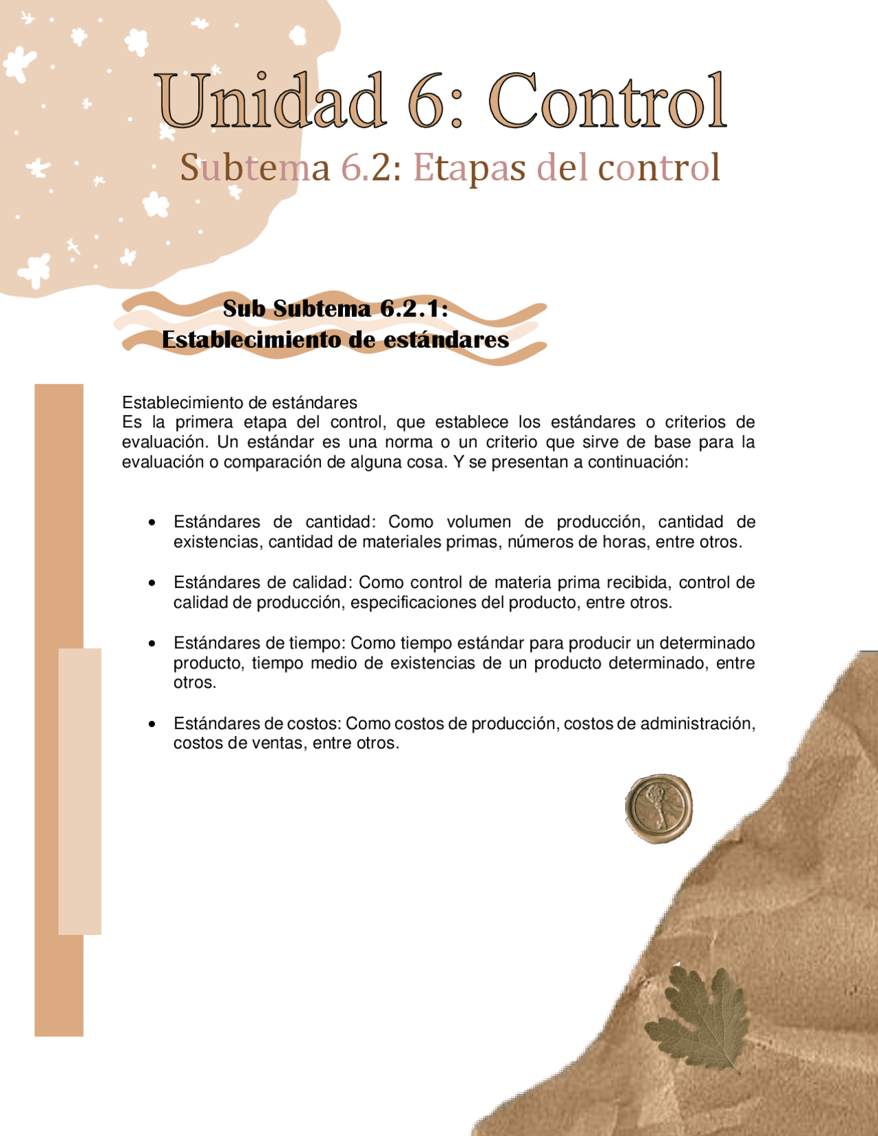 Unidad 6 De Administracion Apuntes De Administración De Negocios