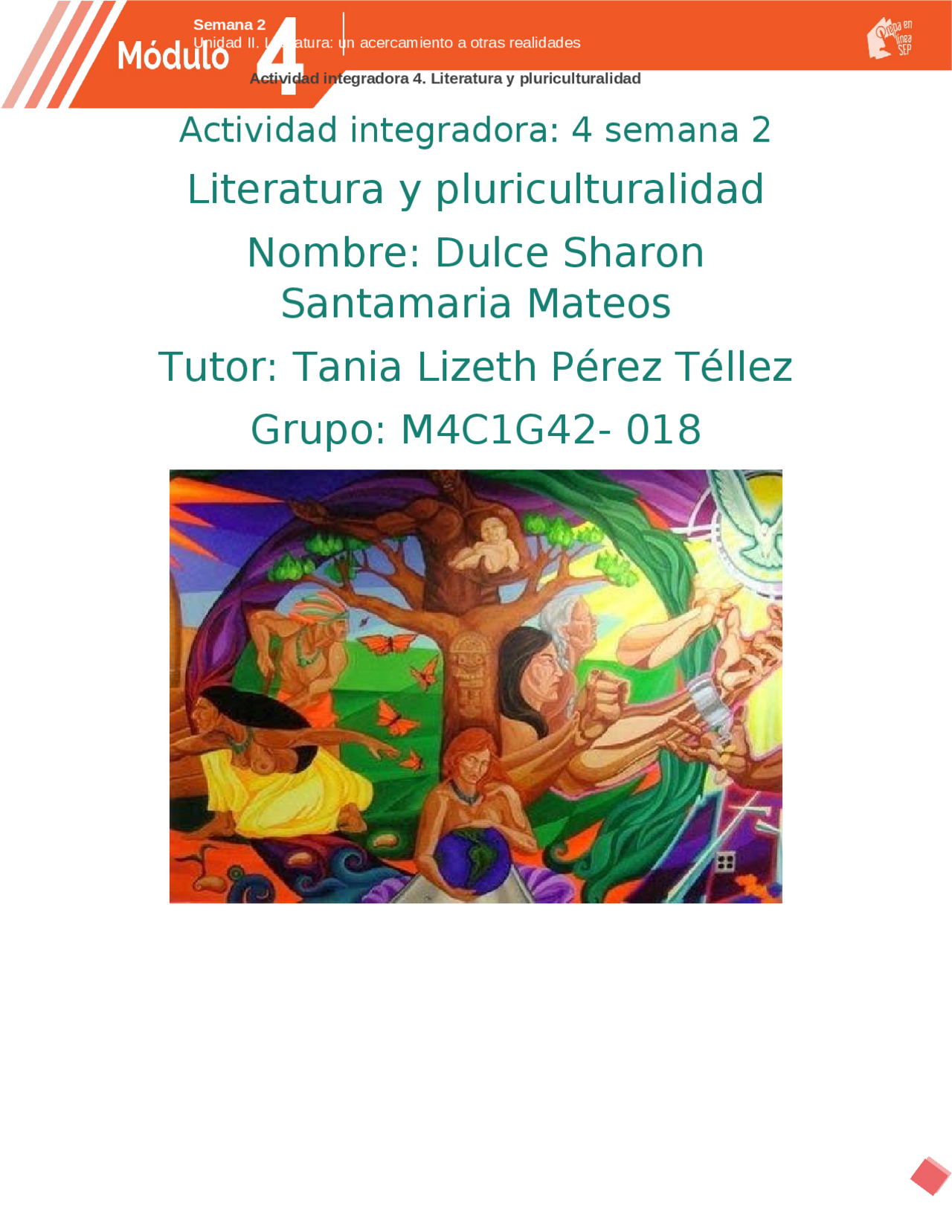 Modulo 4 Semana 1 Actividad Integradora 2 Textos Literarios Modulo 4 Semana 1 Actividad Integradora 2 Textos Literarios