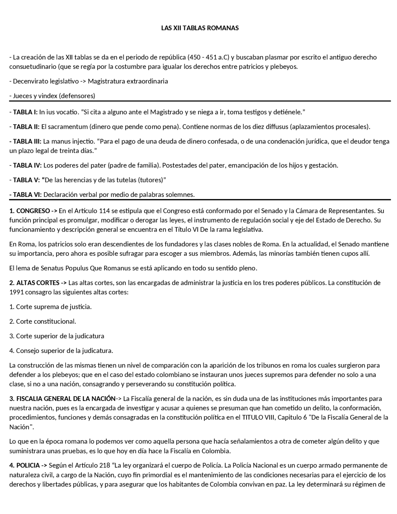 Instituciones de la actualidad en las XII tablas romanas | Resúmenes de ...