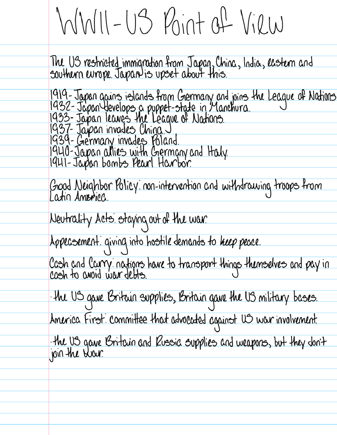 American History Ww2 Lecture Notes History Docsity