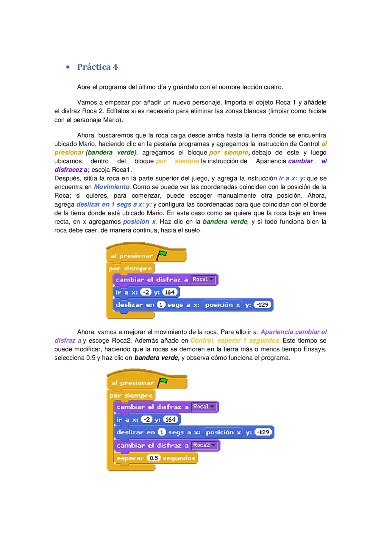 Practicas Scratch 4º Eso España Assignments Technology Docsity