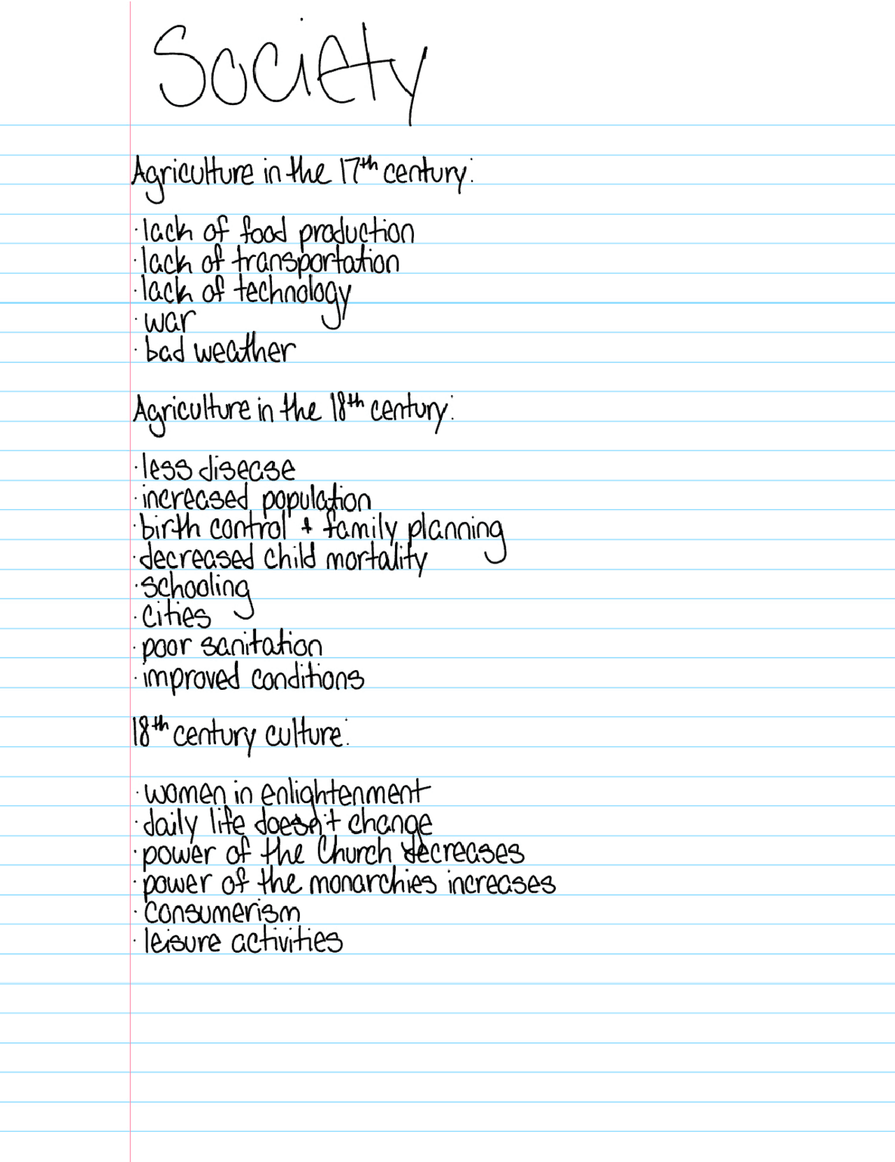 AP European History - 17th & 18th Century Society Notes | Lecture notes ...