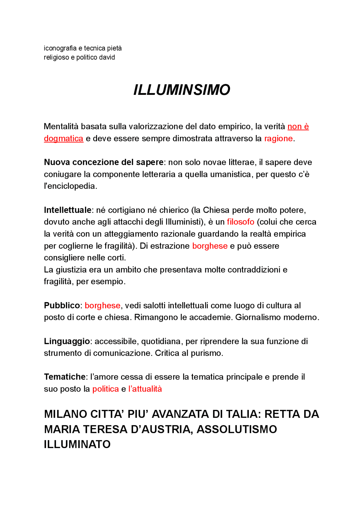 Scheda Sintetica Su Illuminismo Schemi E Mappe Concettuali Di