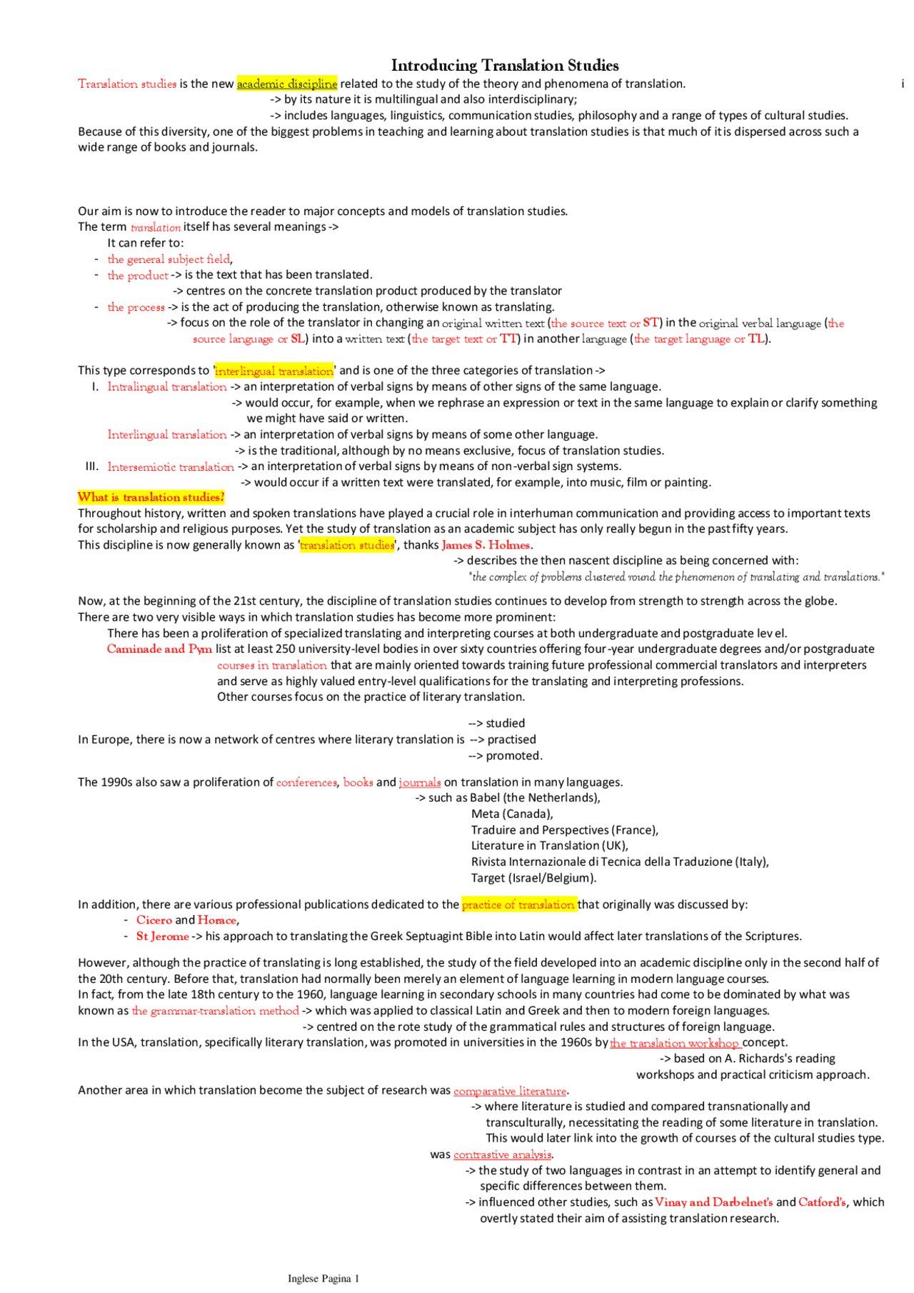 Introducing translation studies. | Dispense di Lingua Inglese | Docsity