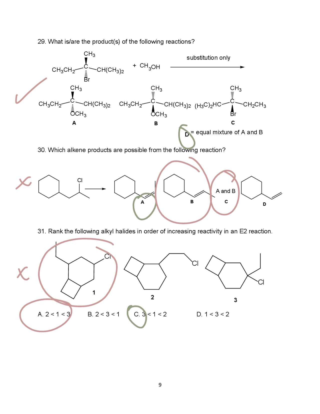 Organic Chemistry I exam 3 | Exams Organic Chemistry | Docsity
