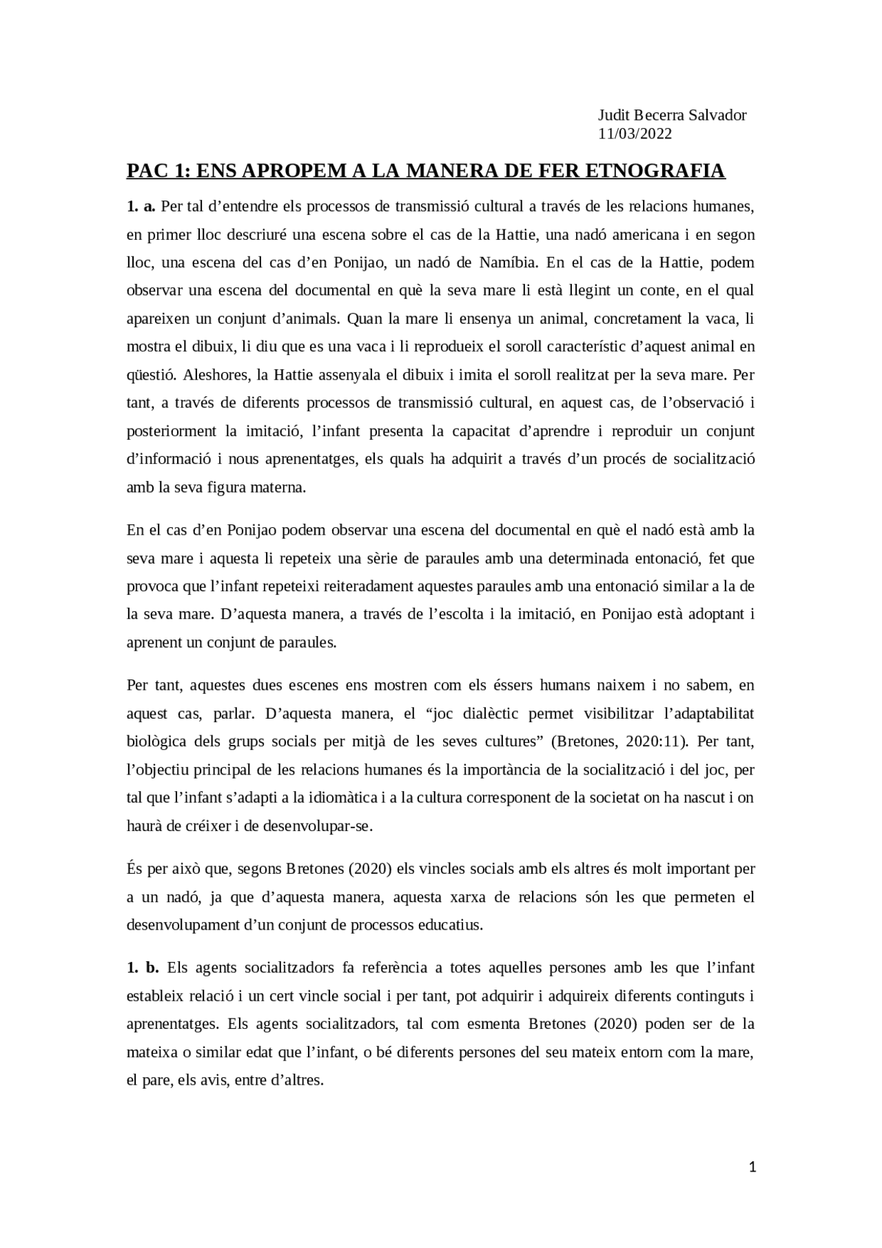 Pac 1 Etnografia Aplicada A Leducació Social Ejercicios De Ciencias