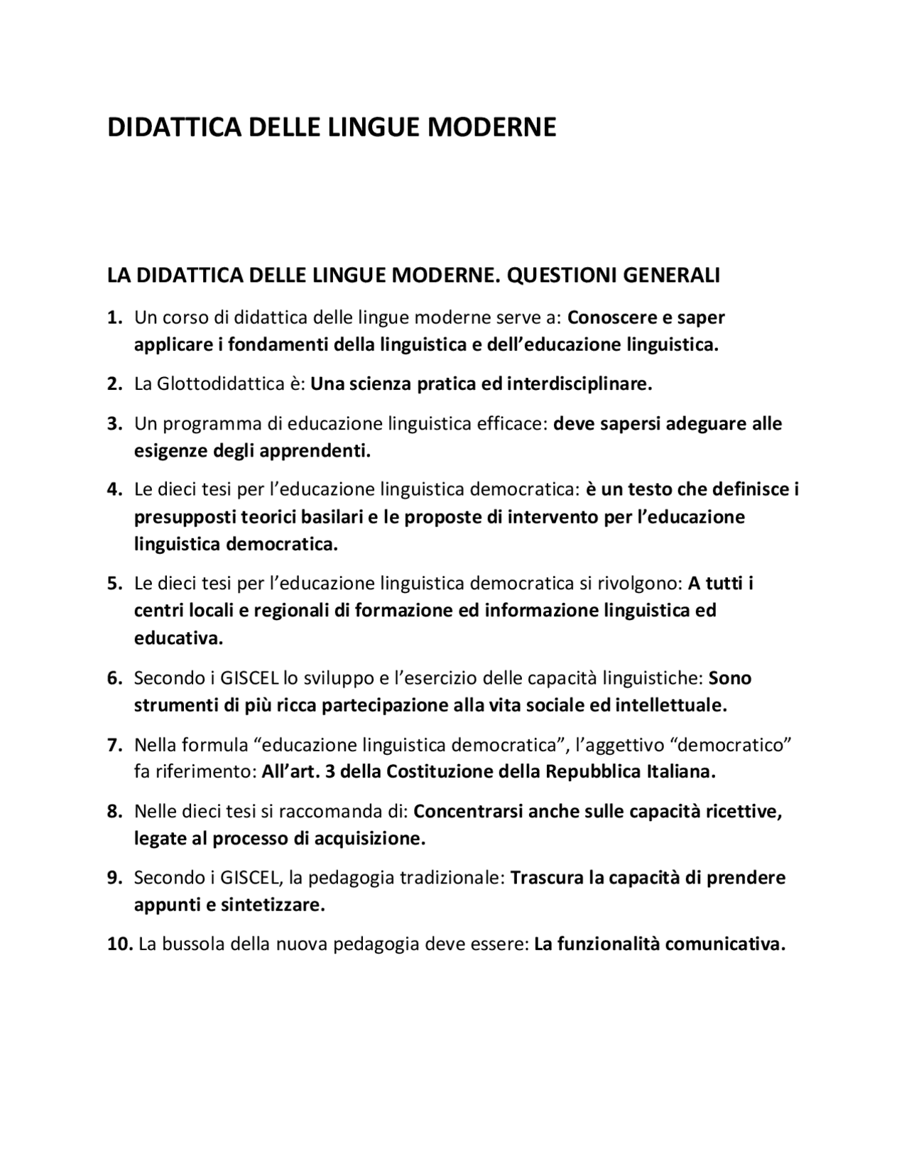 Didattica Delle Lingue Moderne Lm39 Prove Desame Di Didattica